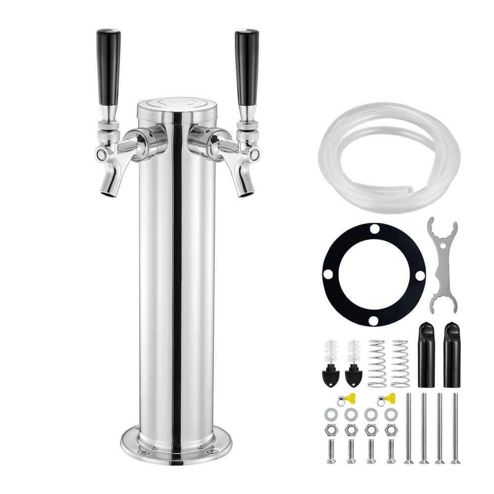 Choco Moon Dual Taps Draft Beer Tower Dispenser, Stainless Steel Keg ...