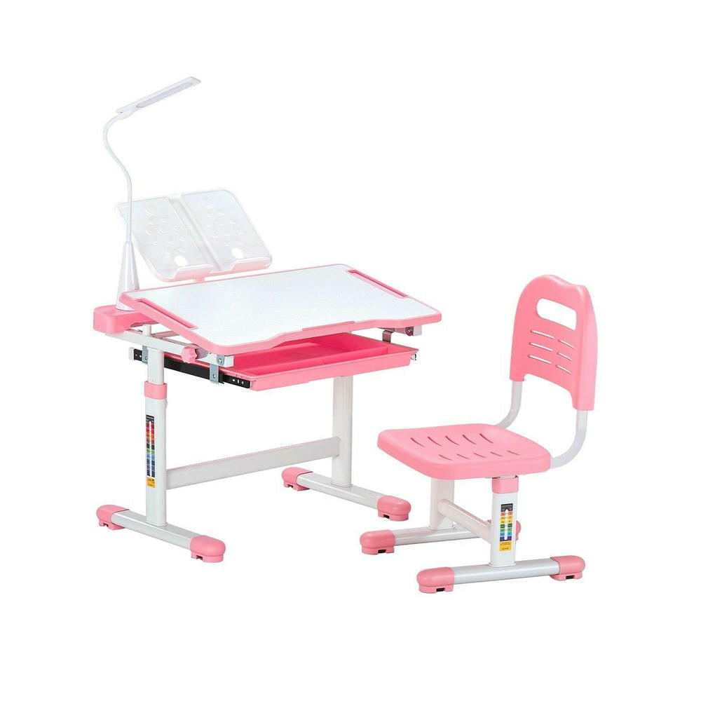 Choco Moon Ergonomic Kids Study Set with Height-Adjustable Lamp ...