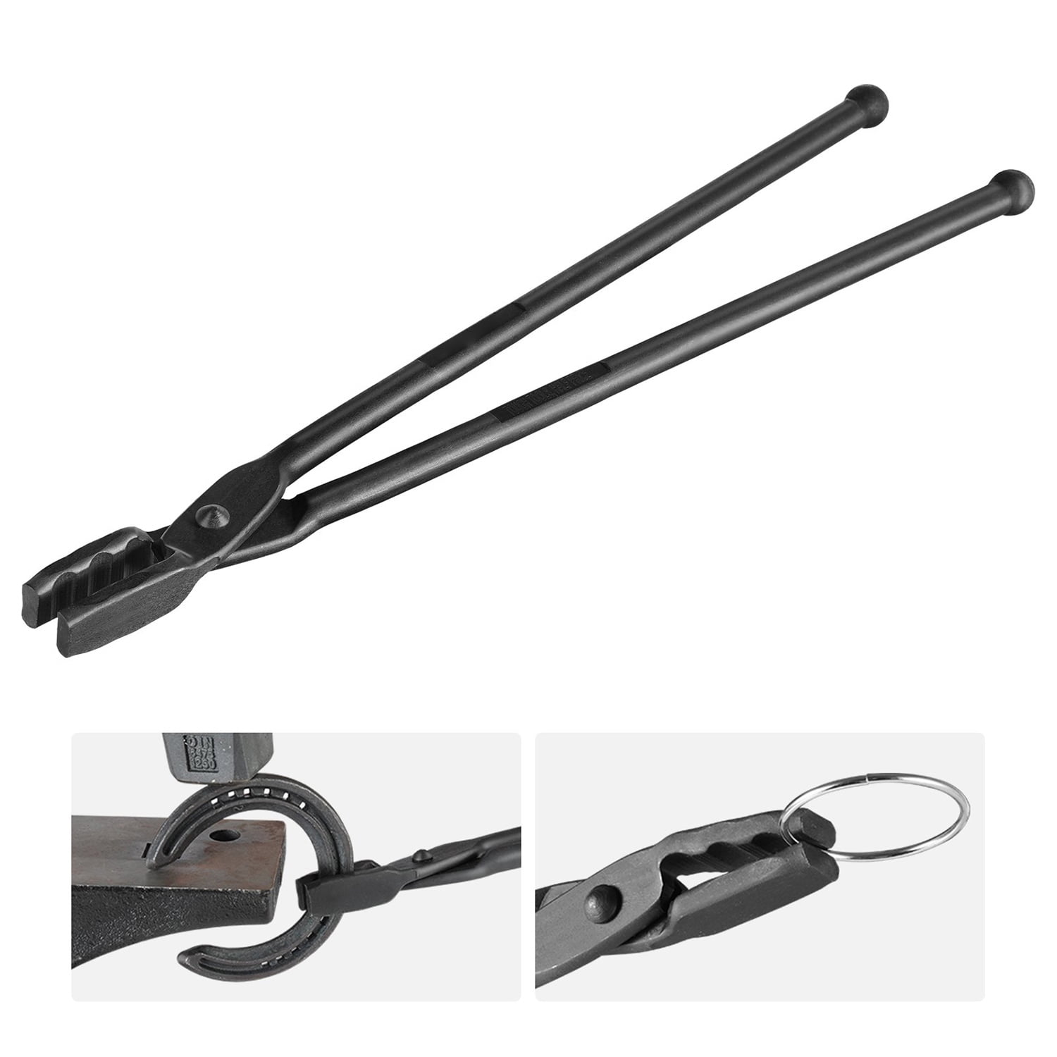 Choco Moon Forge Tongs, 18" Wolf Jaw, Carbon Steel, A3 Steel Rivets ...
