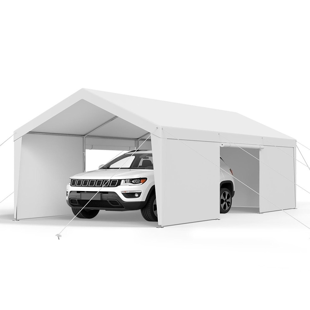 Choco Moon Heavy Duty 10x20FT Car Canopy with Sidewalls, Outdoor ...