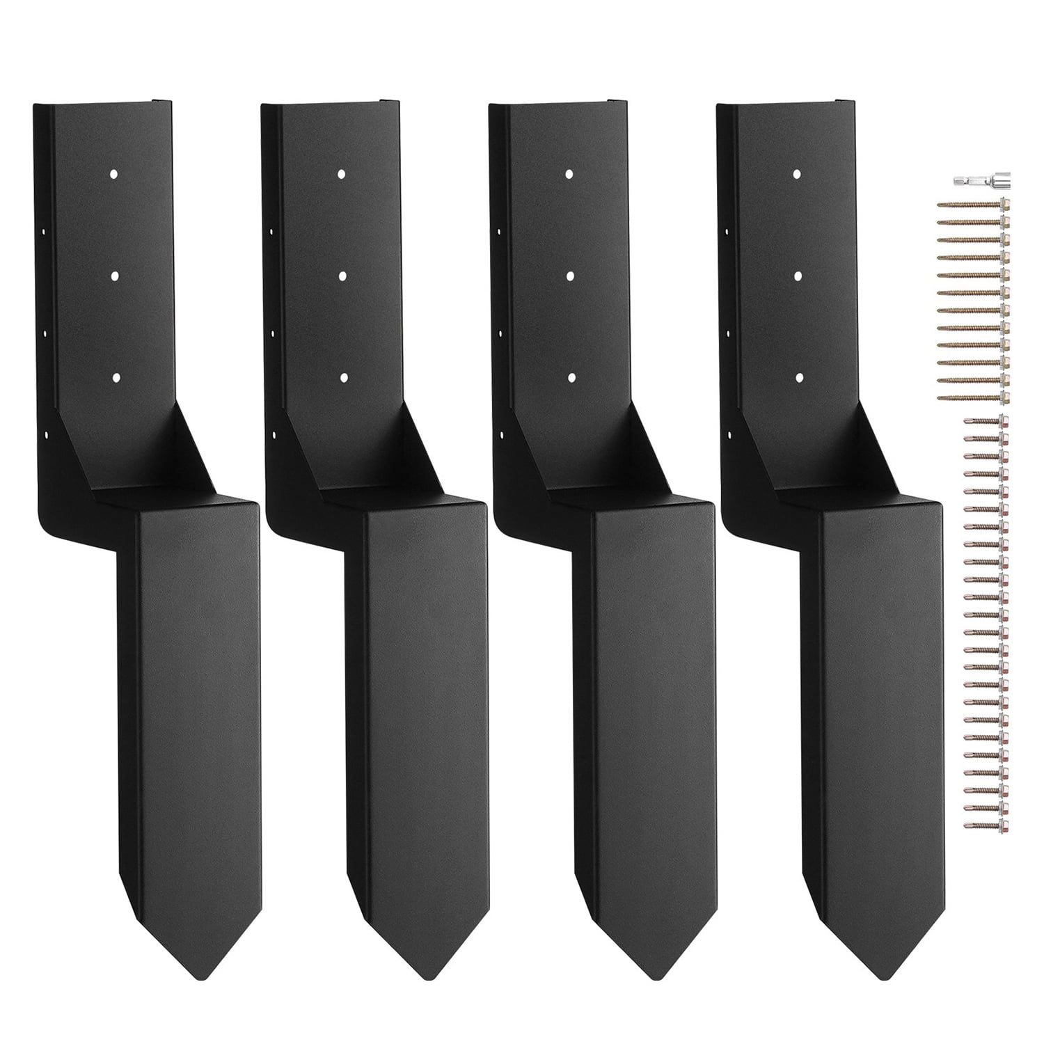 Choco Moon Heavy Duty Steel Fence Post Support Stakes, 4 Pack, 3.5 ...