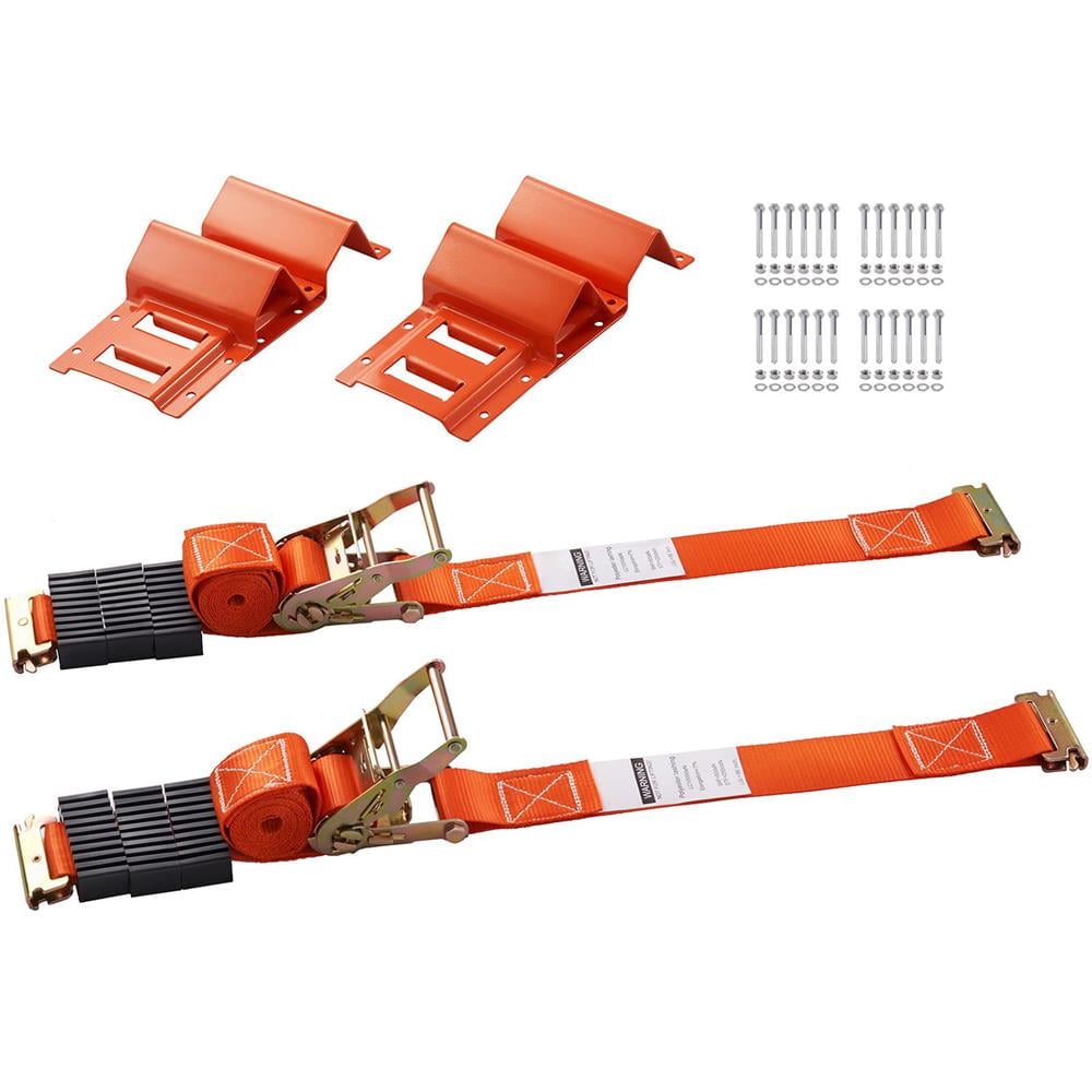 Choco Moon Heavy-Duty Wheel Chock & Tie-Down System, 2" Strap, 96 ...