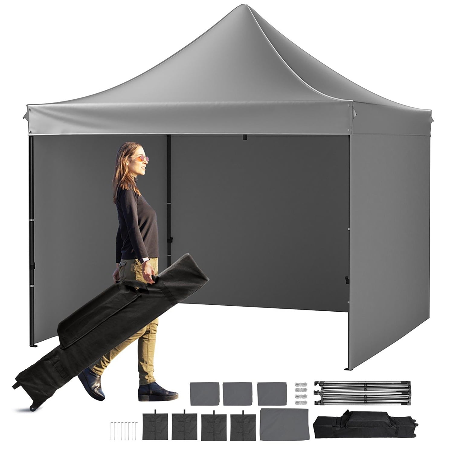 Choco Moon Instant Canopy Tent 10x10 FT, Portable Gazebo with Removable ...