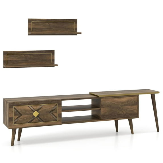 Choco Moon Mid-century Modern TV Stand for TVs up to 85 Inch with Open ...