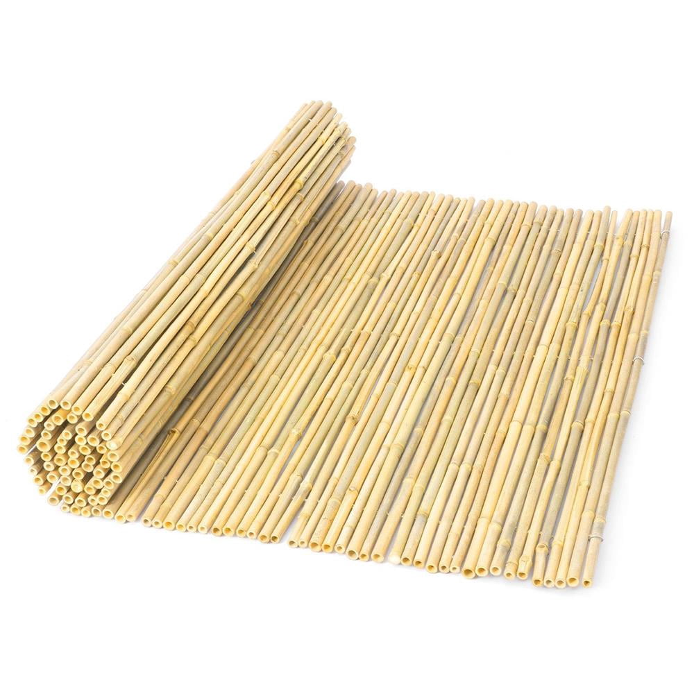 Choco Moon Natural Rolled Bamboo Fence 4 ft H x 6 ft L, Compact Balcony ...