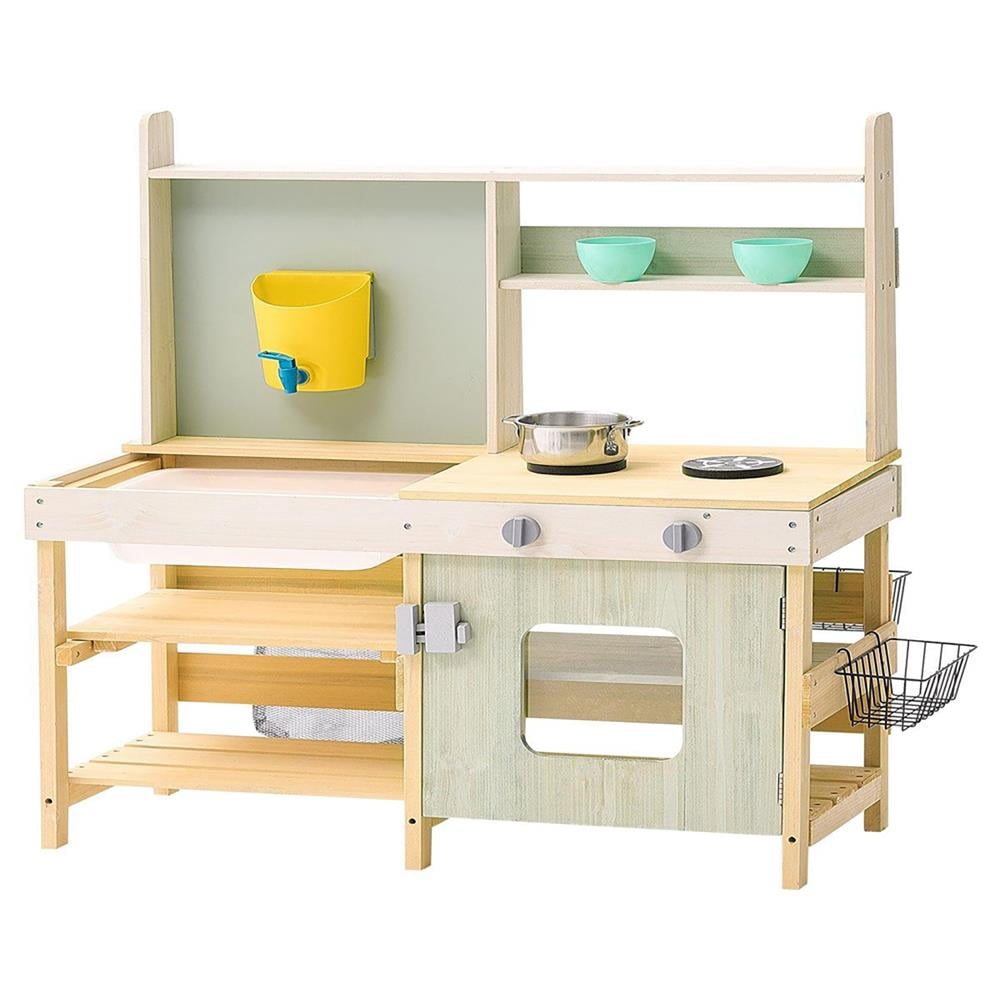 Choco Moon Outdoor Wooden Kitchen Playset for Kids, Pretend Playset ...
