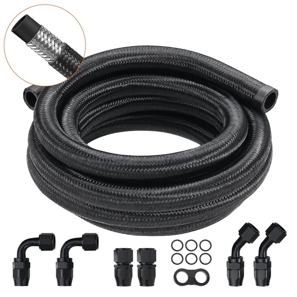 Choco Moon Premium Fuel Line Kit, 10 FT Long Nylon Braided Hose, 0.55" Diameter, Oil/Gas/Diesel ...