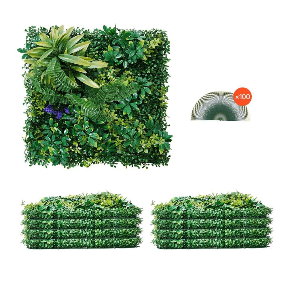 Choco Moon Realistic Artificial Grass Wall Decals 8 Pieces 20x20 Inches 3D Greenery for Home ...