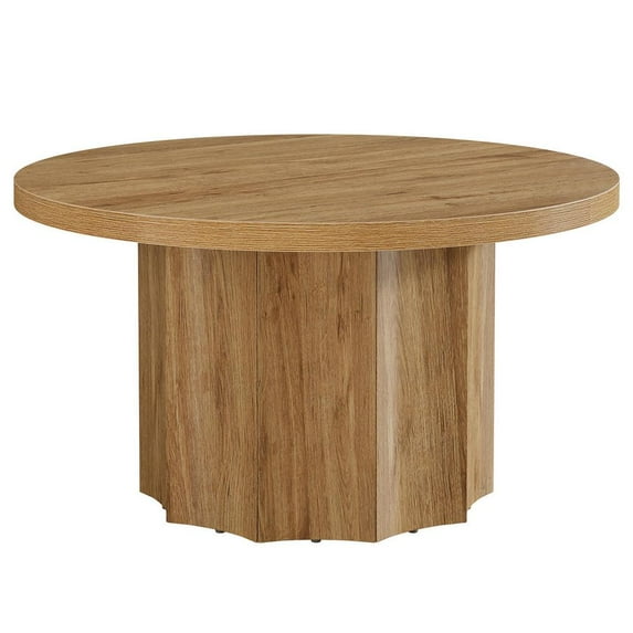 Choco Moon Round Coffee Table, 31.5" Mid Century Modern Center Table ...