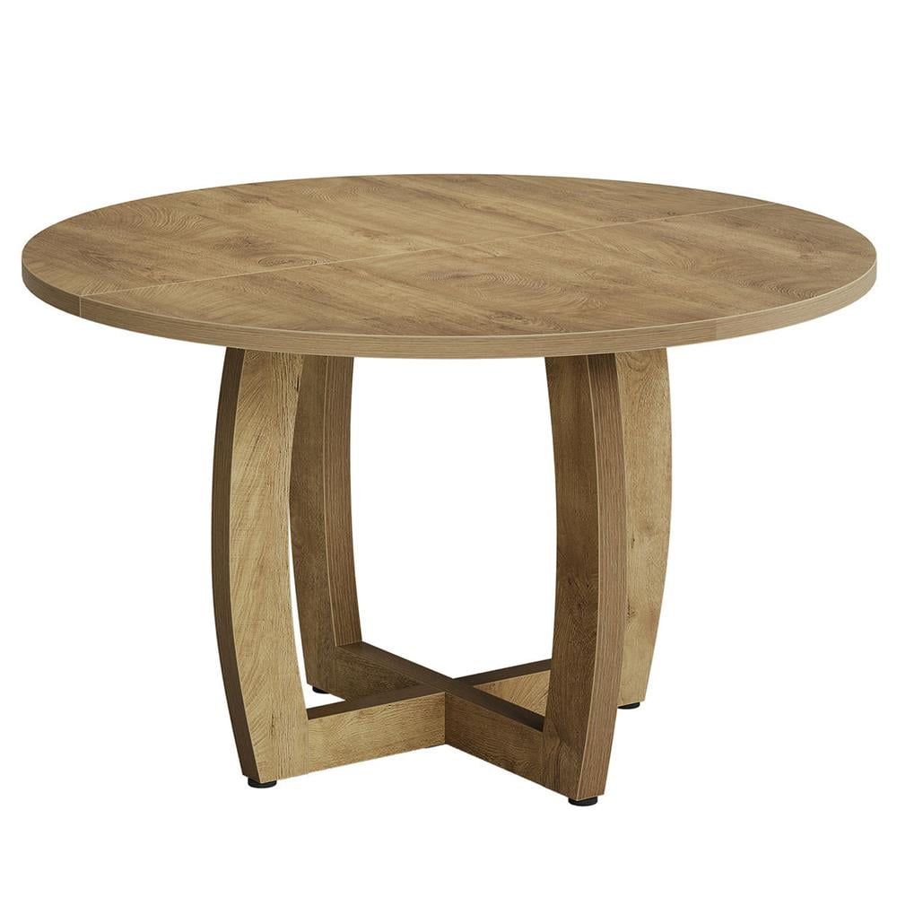 Choco Moon Round Dining Table for 4 People, 47.2-Inch Round Wooden ...