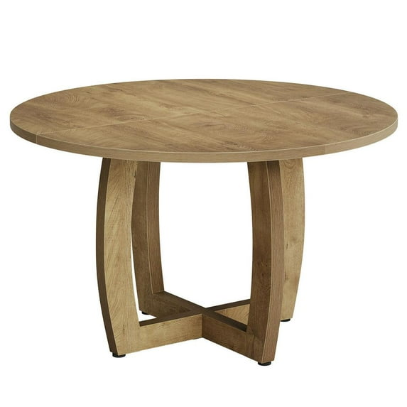 Choco Moon Round Dining Table for 4 People, 47.2-Inch Round Wooden ...