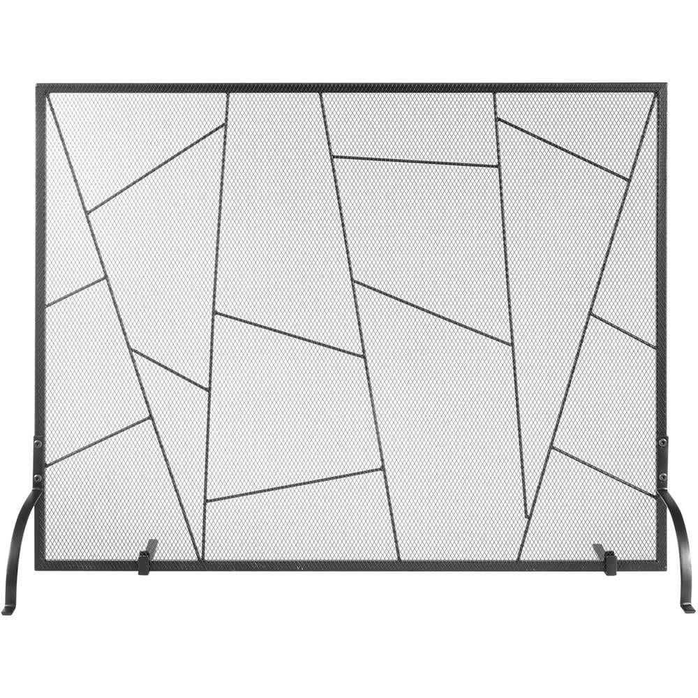 Choco Moon Rustic Iron Mesh Fire Screen, 35.6"L x 28.4"H, Easy Assembly ...