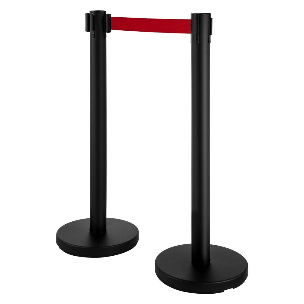 Choco Moon Stainless Steel Retractable Queue Dividers 6.6ft Belts, 4 ...