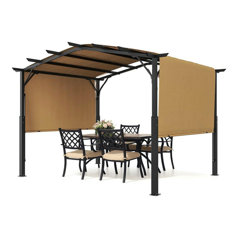 Choco Moon Stylish 12x10 ft Retractable Pergola Canopy with Arched ...