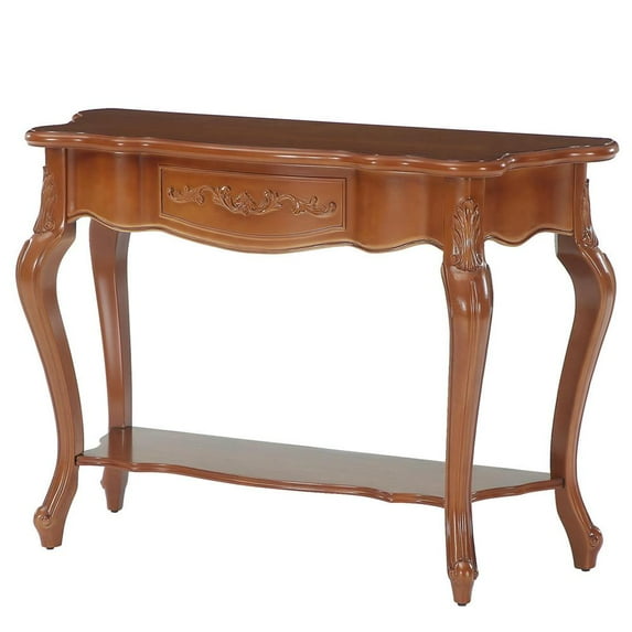Choco Moon Vintage Console Table with Solid Wood Veneer, 47.2-Inch Mid ...