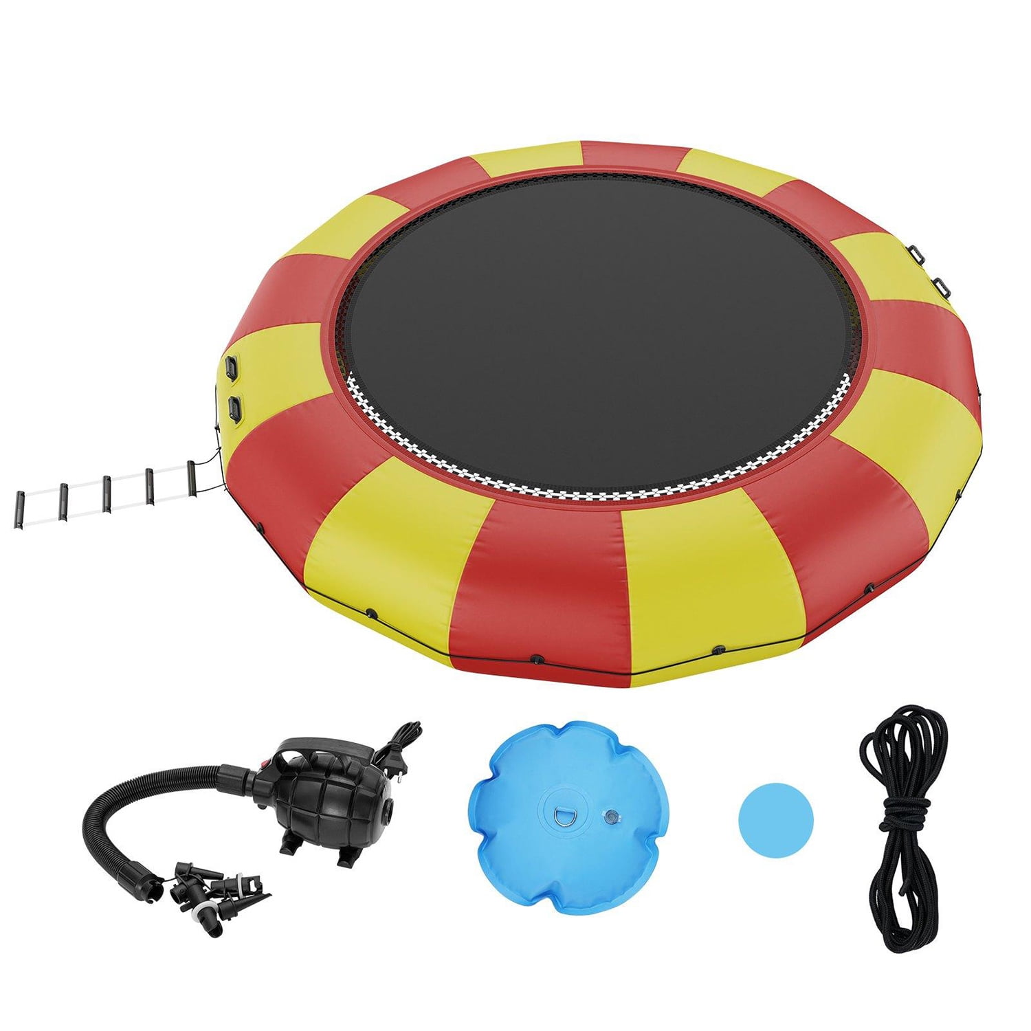Choco Moon Water Trampoline with 17ft Jump Platform, 3-Step Ladder ...