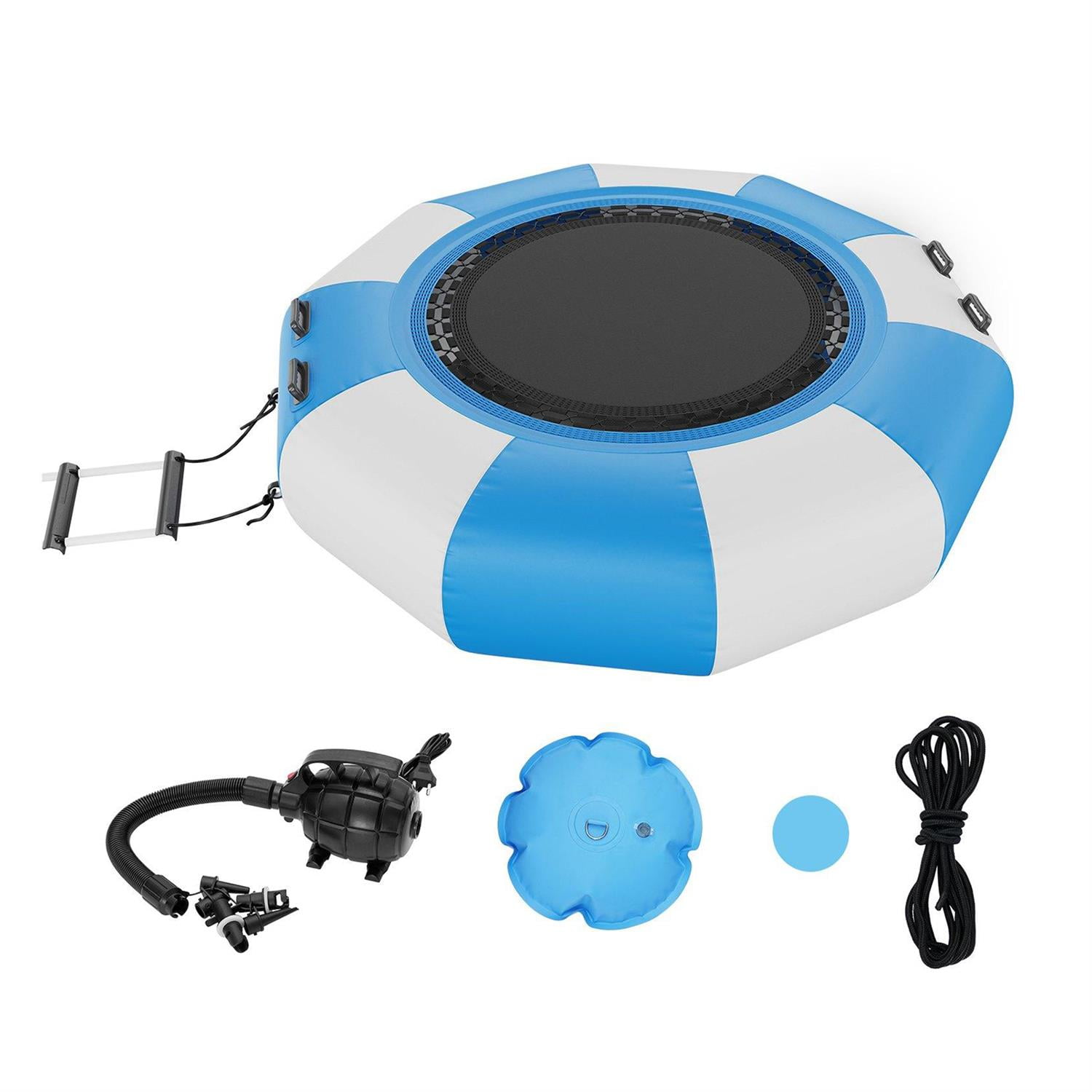 Choco Moon Water Trampoline with 6.5ft Jump Platform, 3-Step Ladder ...