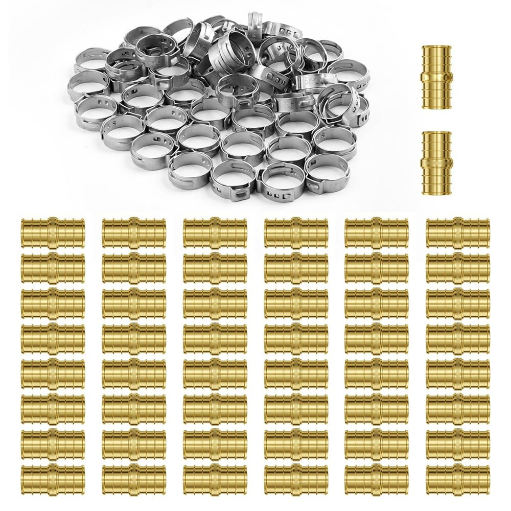 Choco MoonBrass Clamp-style Straight-Through Pipe Fittings, 1/2" Air ...