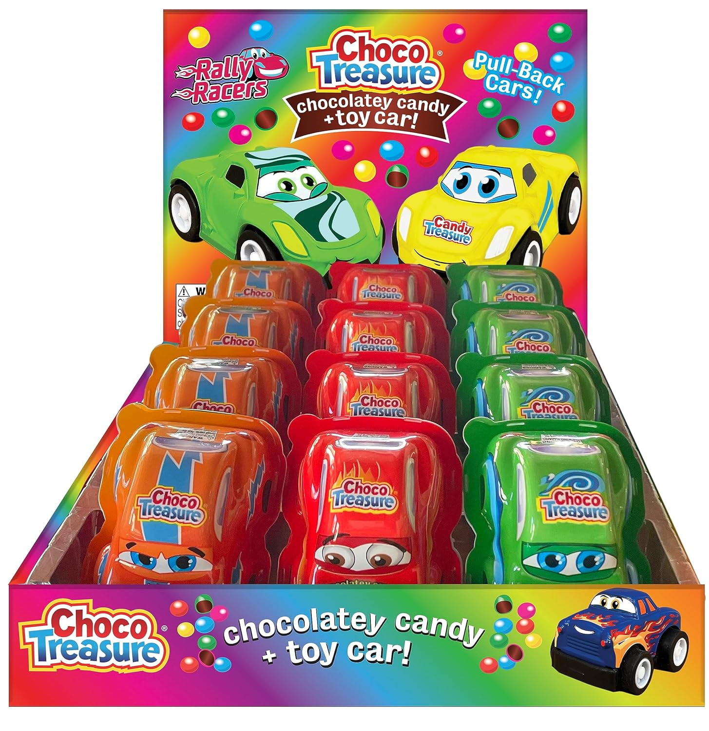 Choco Treasure Surprise Cars with Chocolatey Candy - 12 Count Display ...