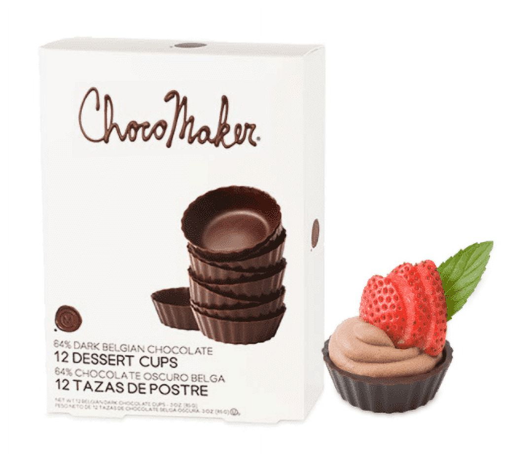 ChocoMaker Belgian Dark Chocolate Dessert Cups (12 Count) - Walmart.com