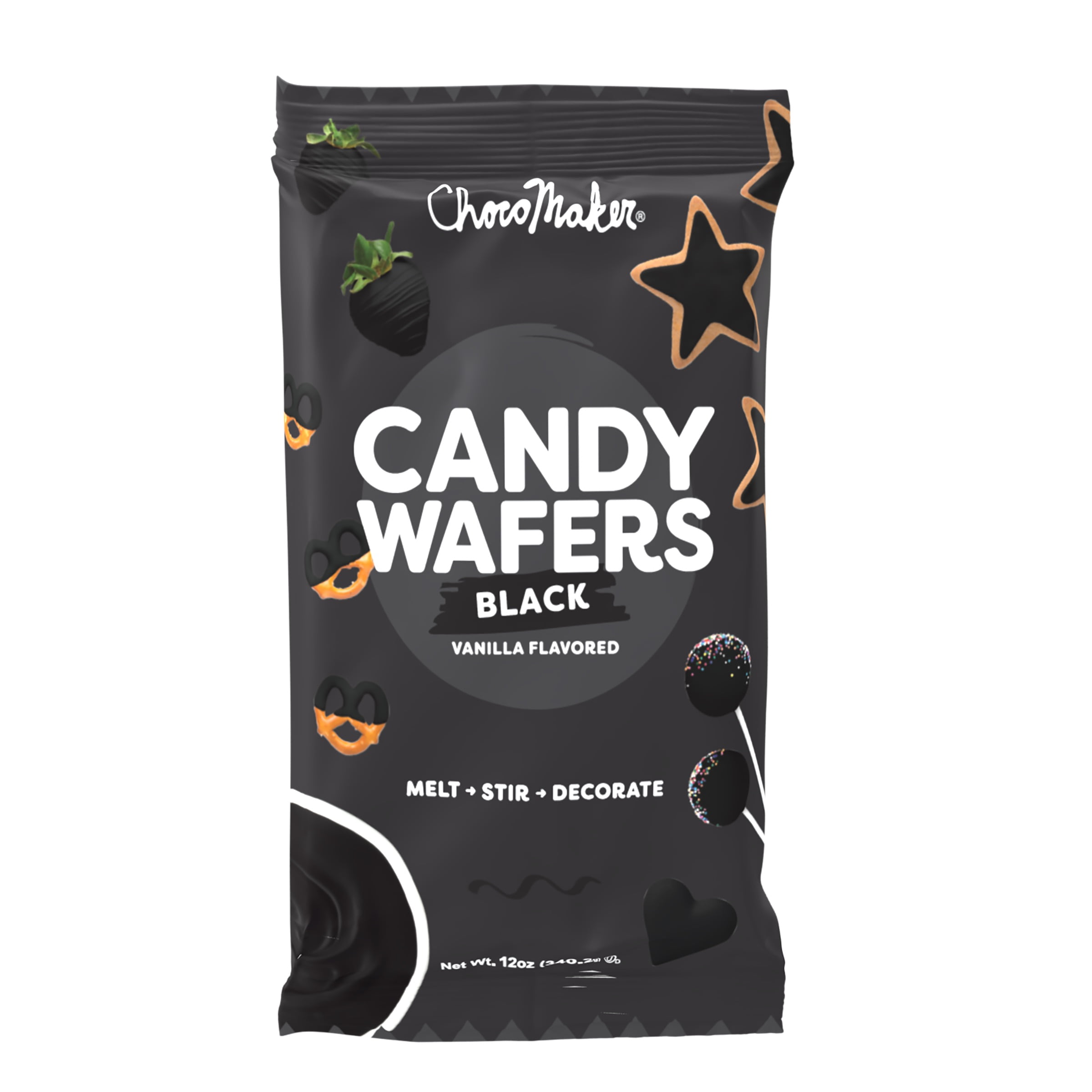 ChocoMaker Black Vanilla Flavored Candy Wafers 12oz (340.2g), Gluten ...