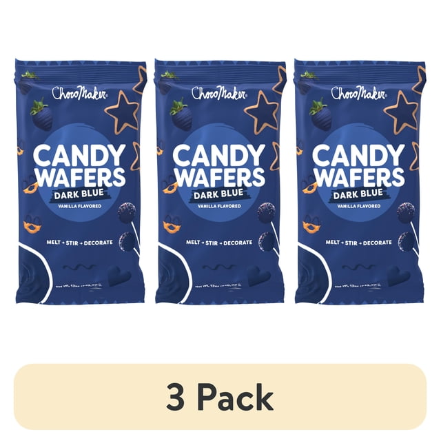 (3 pack) ChocoMaker Dark Blue Vanilla Flavored Candy Wafers 12oz ...