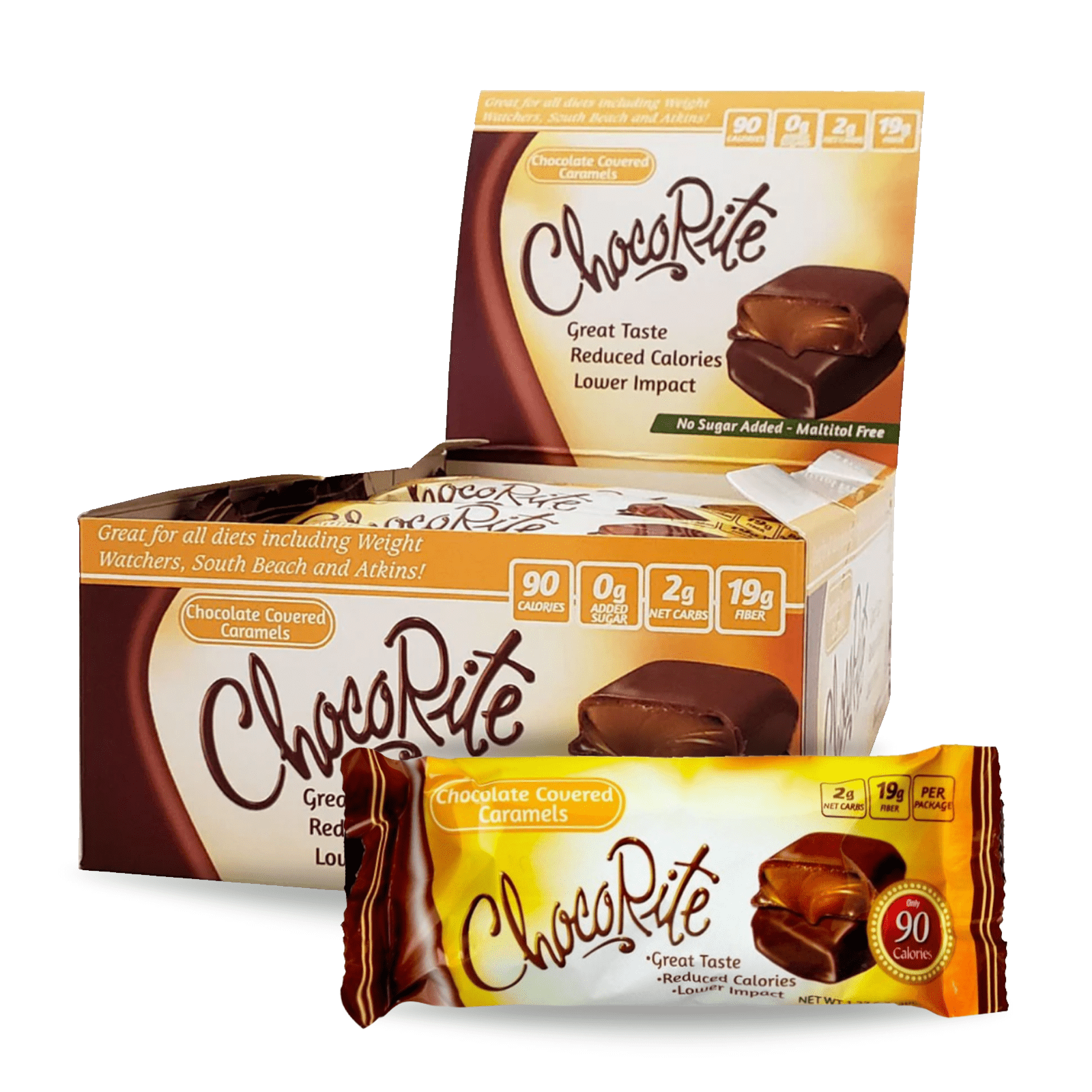 ChocoRite - Diet Chocolate Covered Caramels - 16/Box - High Fiber - Low ...