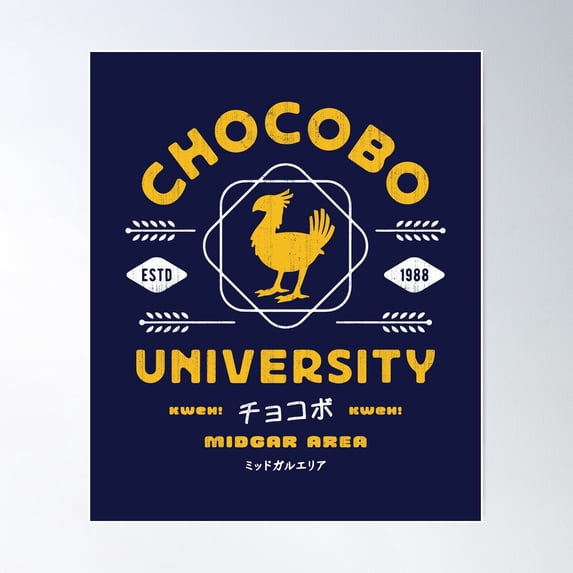 Chocobo University Poster Wall Art Modern Wall Decor Wall Art Home ...