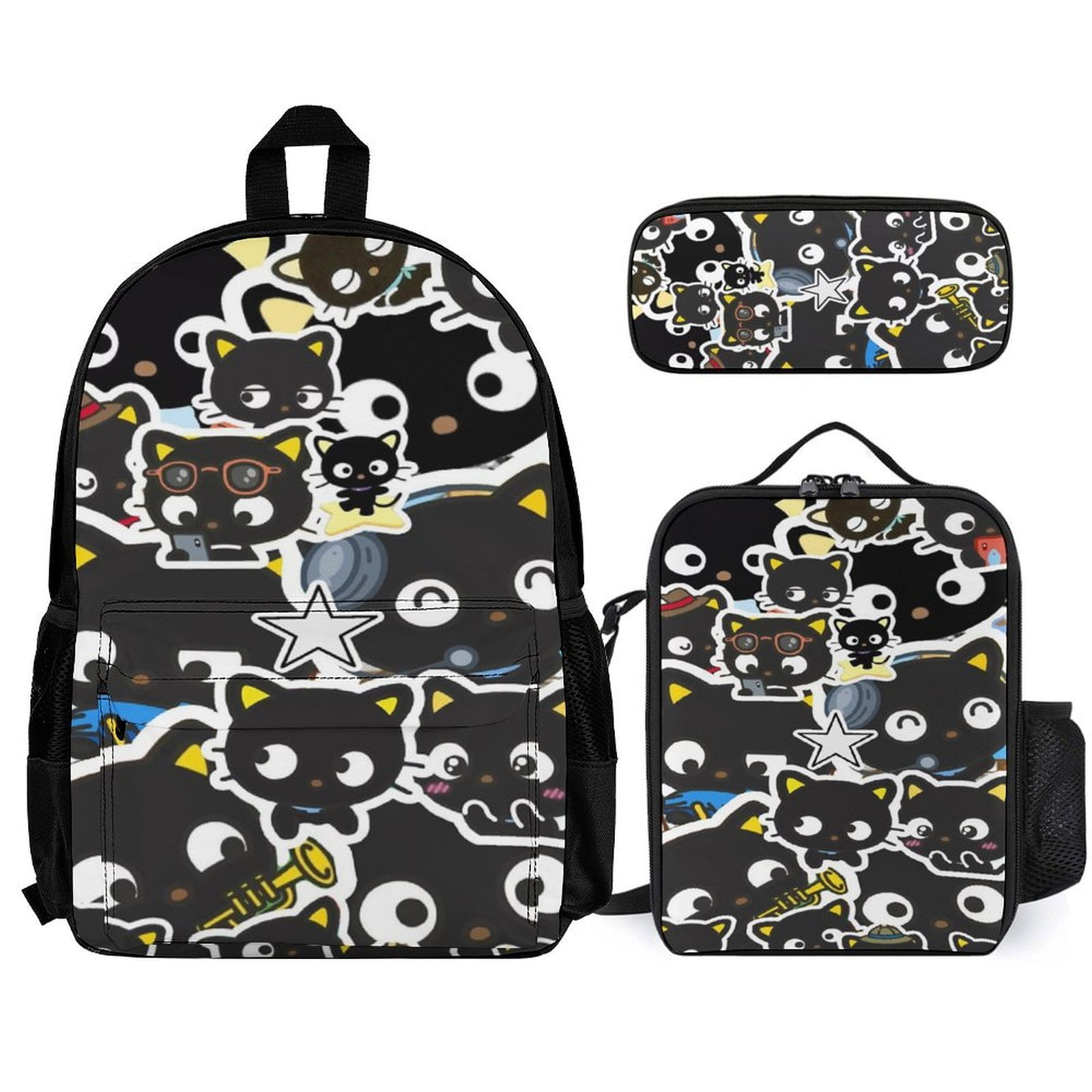 Chococat 3 Pcs Backpack Set With Lunch Bag And Pencil Case Casual ...