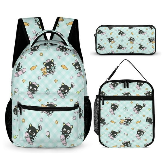 Chococat 3 Pcs Backpack Set With Lunch Bag And Pencil Case Casual ...