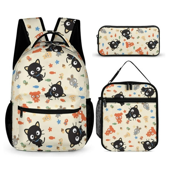 Chococat 3 Pcs Backpack Set With Lunch Bag And Pencil Case Casual ...
