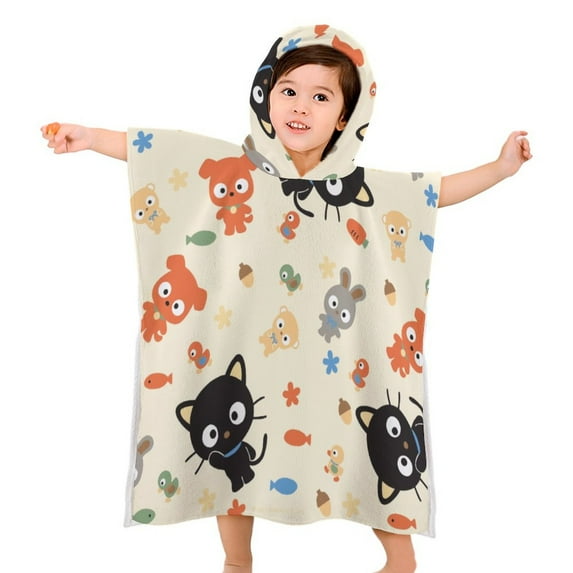 Chococat Kids Beach Towels with Hood Soft Quick Dry Absorbent Hooded ...