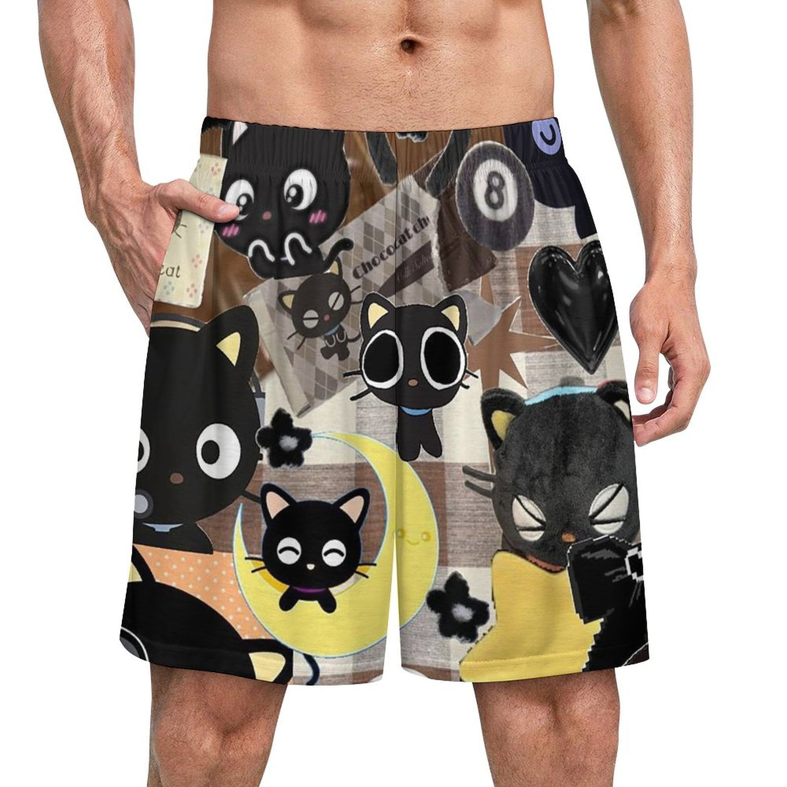 Chococat Men's Sleepwear Shorts Pajama Bottom Lounge Sleep Pajama Short ...