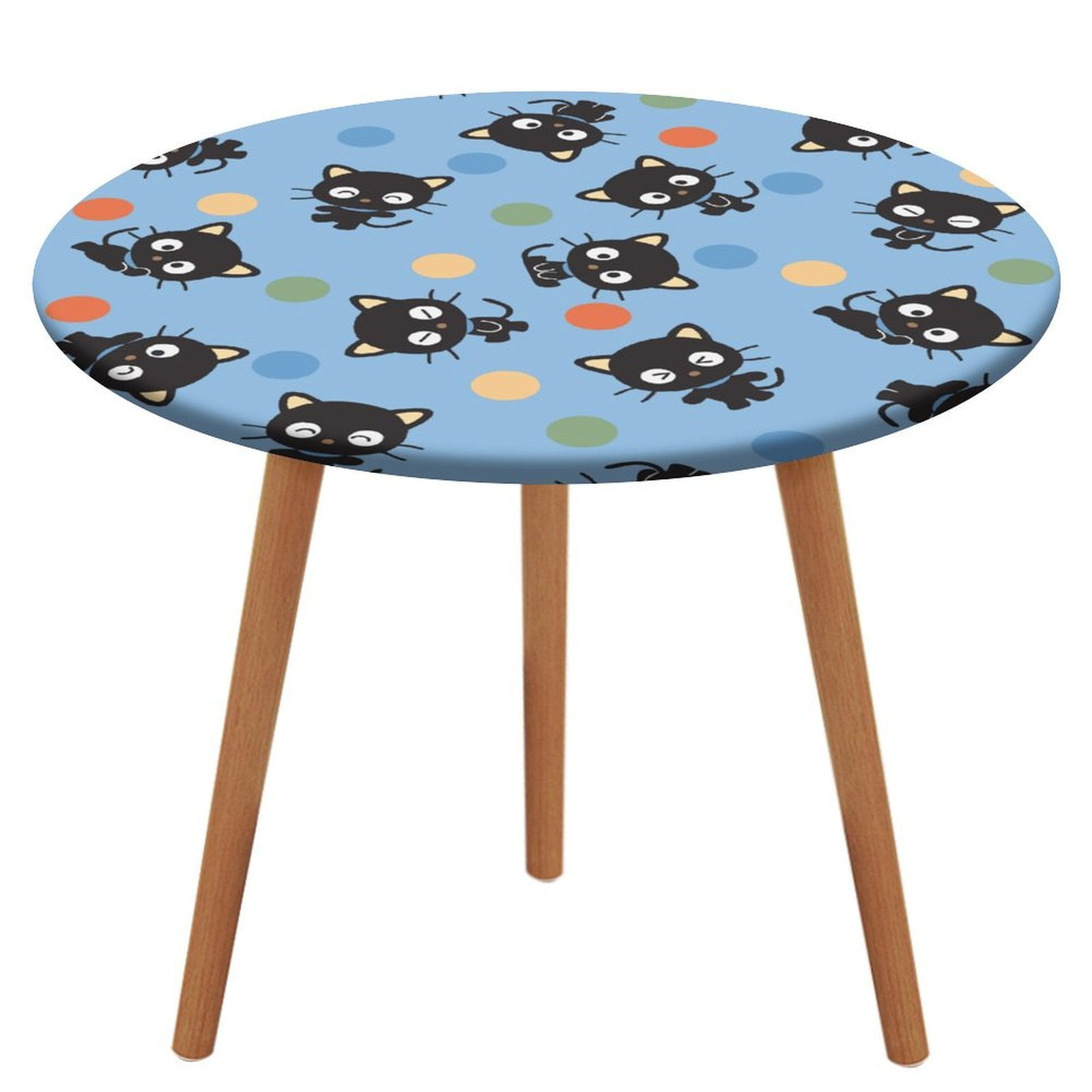 Chococat Round Fitted Tablecloth with Elastic Edge,Water-Resistant ...