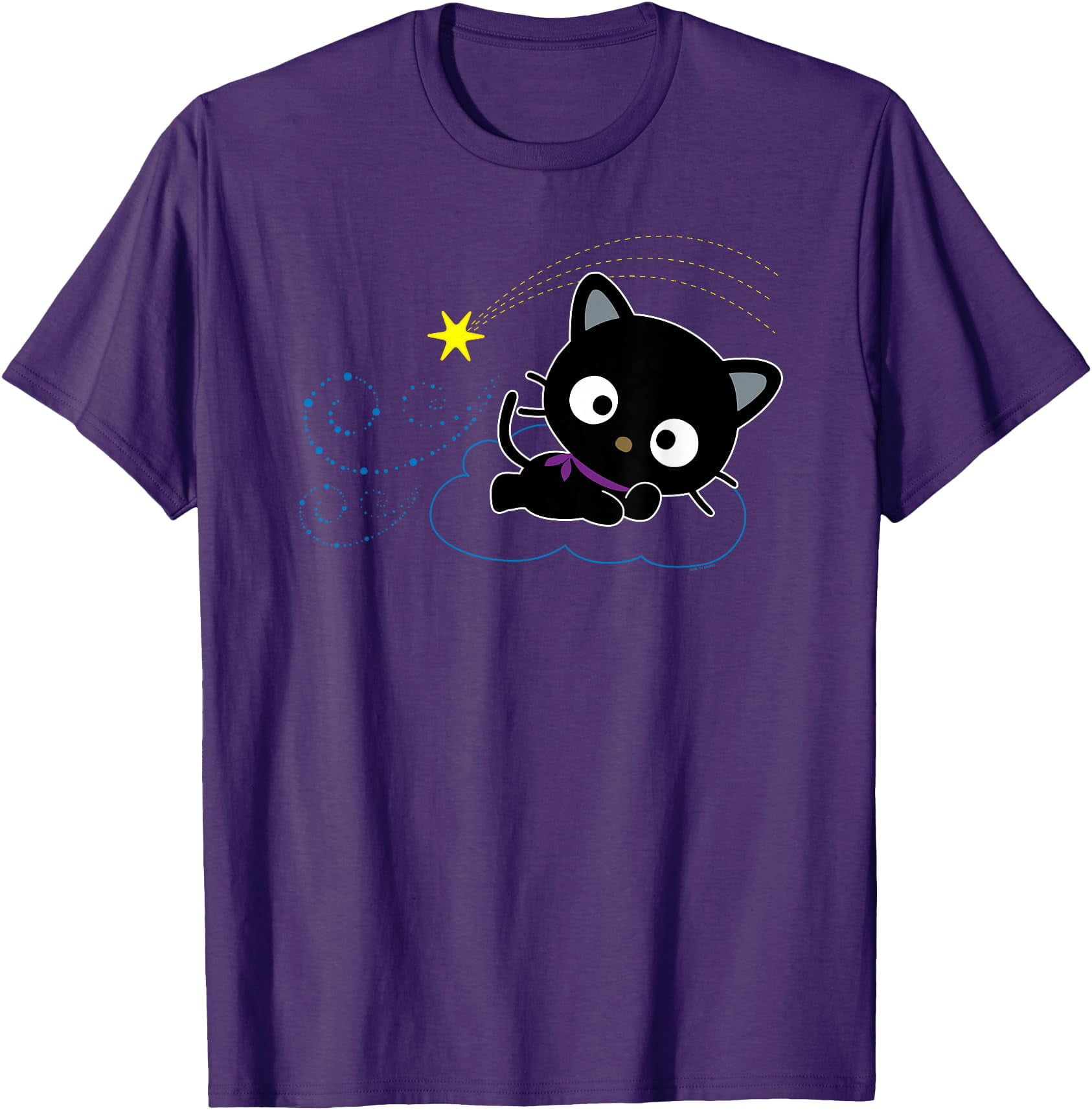 Chococat Shooting Star DTG Print Unisex T-Shirt,Purple Color,Size 3T ...