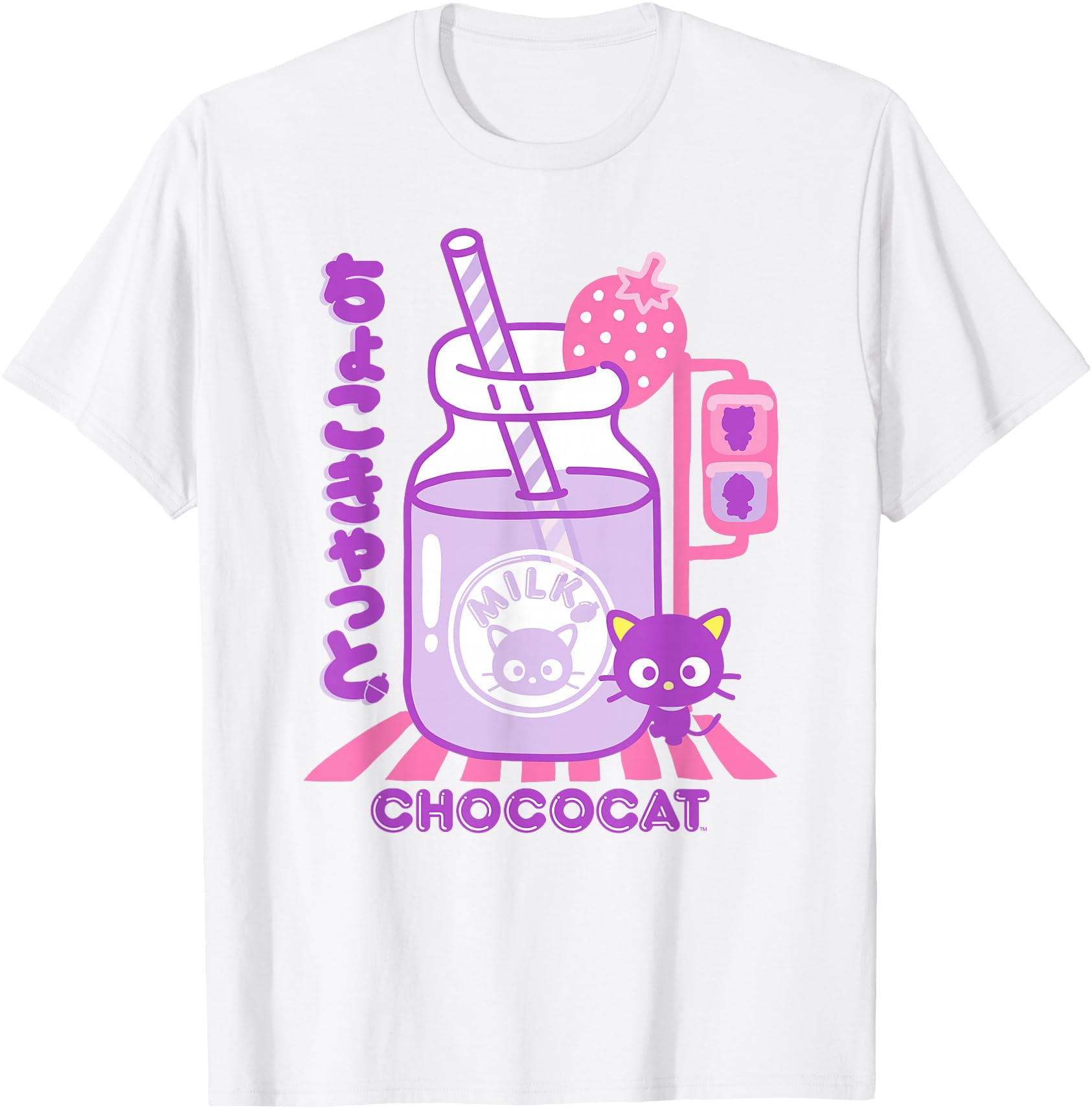 Chococat Strawberry Milk DTG Print Unisex T-Shirt - Walmart.com