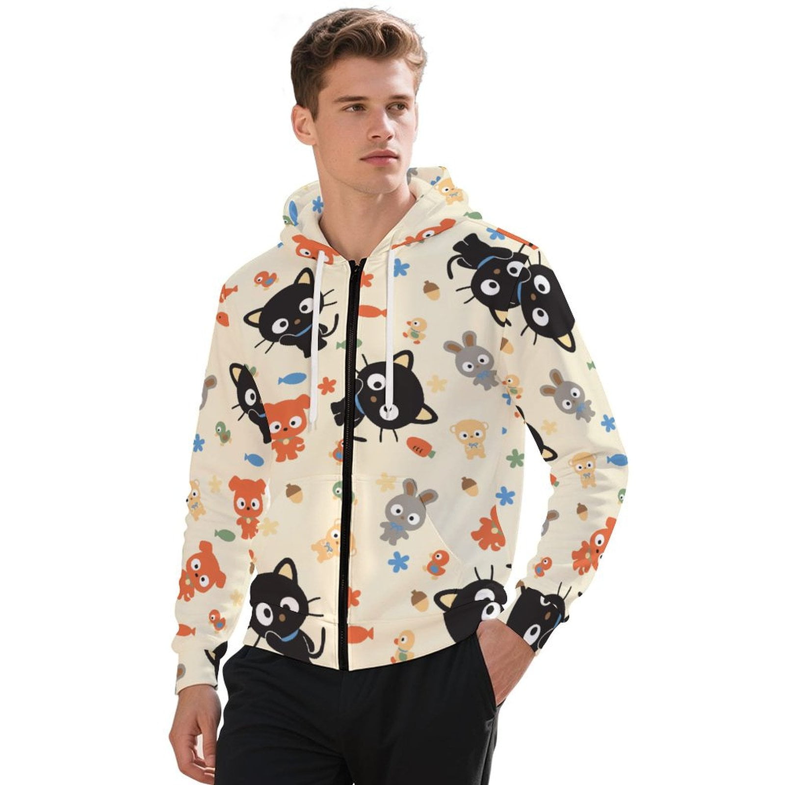 Chococat Zip-Up Hoodie Pullover Hooded Long Sleeve Sweatshirts Tops ...