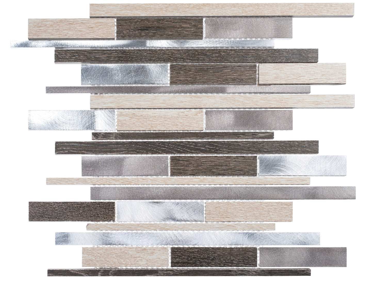 Chocolat Britton Brick Brown Polished Porcelain and Aluminum Mosiac ...