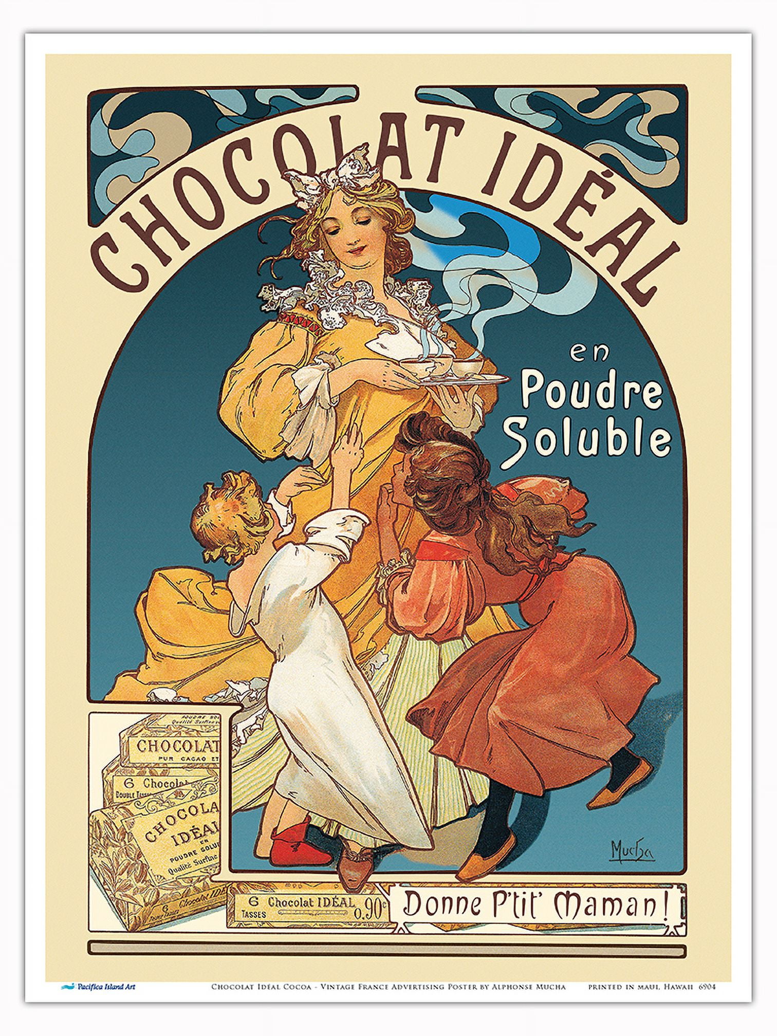 Chocolat Idéal Cocoa - Vintage France Advertising Poster by Alphonse ...