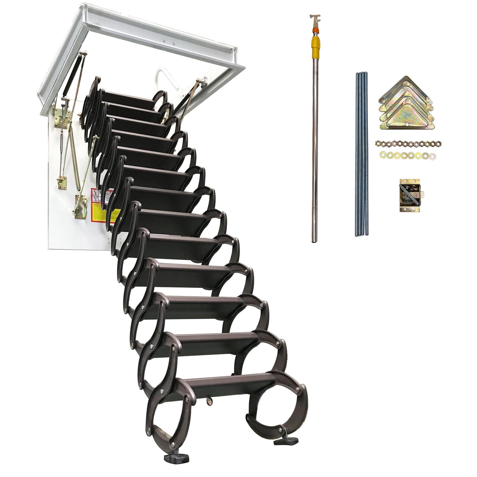 Chocolate Attic Pull Down Ceiling Ladder Stairs Hidden Telescopic ...