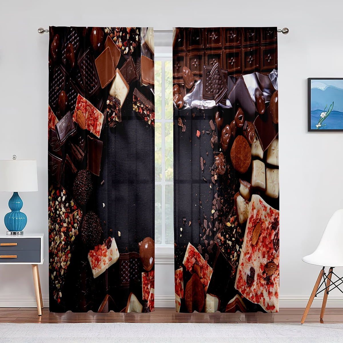 Chocolate Balls Candy Tulle Curtains for Bedroom Living Room r Chiffon ...