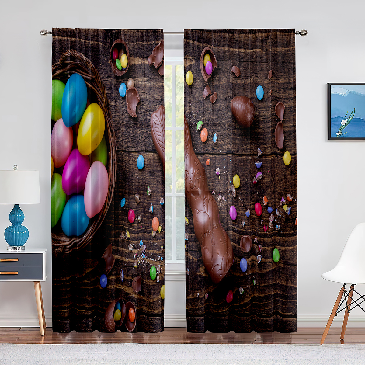 Chocolate Balls Candy Tulle Curtains for Bedroom Living Room r Chiffon ...