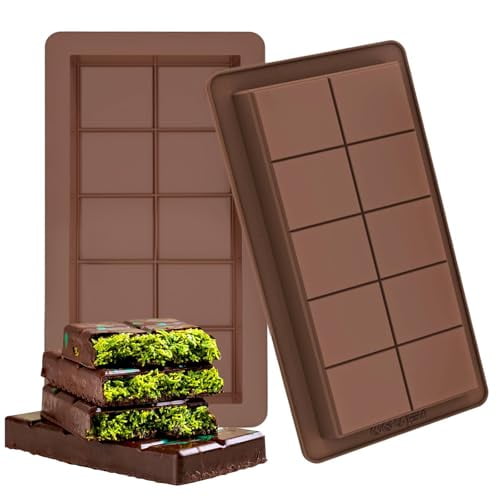 Chocolate Bar Mold 2 Pack,Non-Stick Deep Dubai Chocolate Bar Molds ...