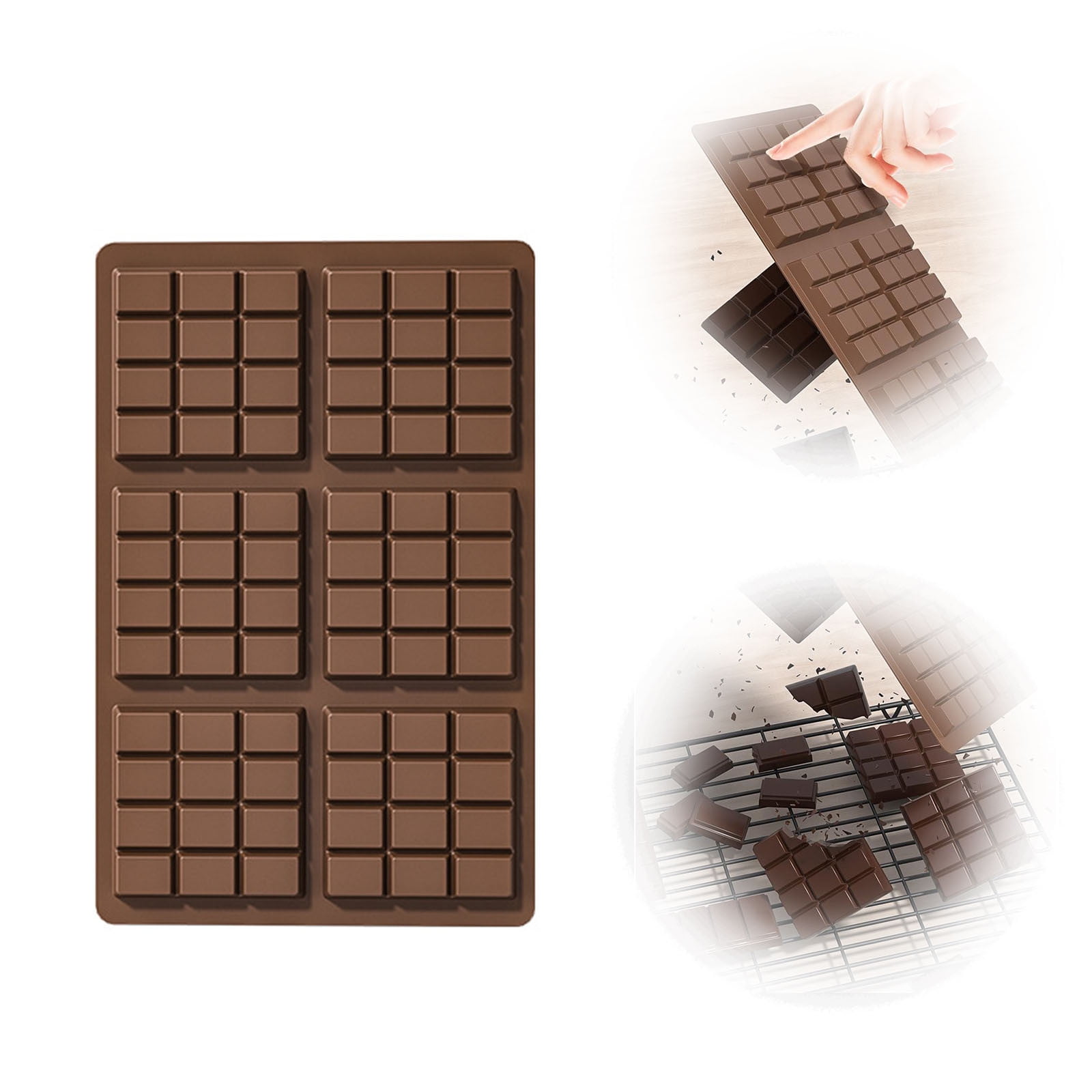 Chocolate Bar Mold | 6-Cavity Small Rectangle Silicone Baking Mold ...
