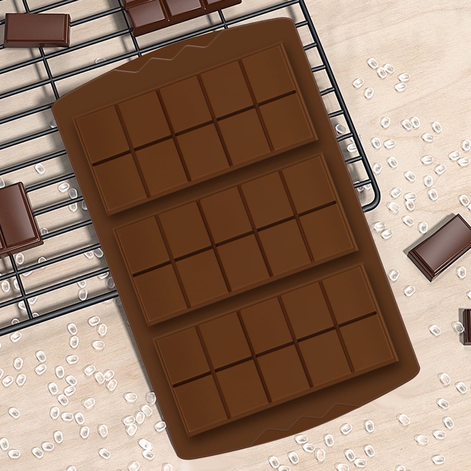 Chocolate Bar Mold Deep Silicone Chocolates Molds Non Stick Break Apart ...