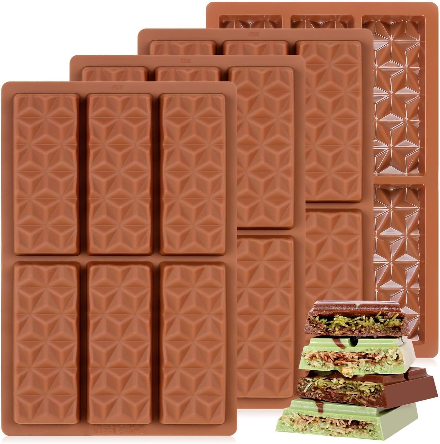 Chocolate Bar Mold - Non-Stick Chocolate Molds, Food Grade Silicone ...