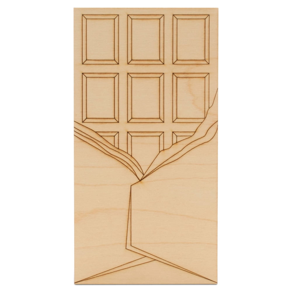 Chocolate Bar Wood Cutouts 6-inch, 1/8 inch Thick, Pack of 5 Chocolate ...