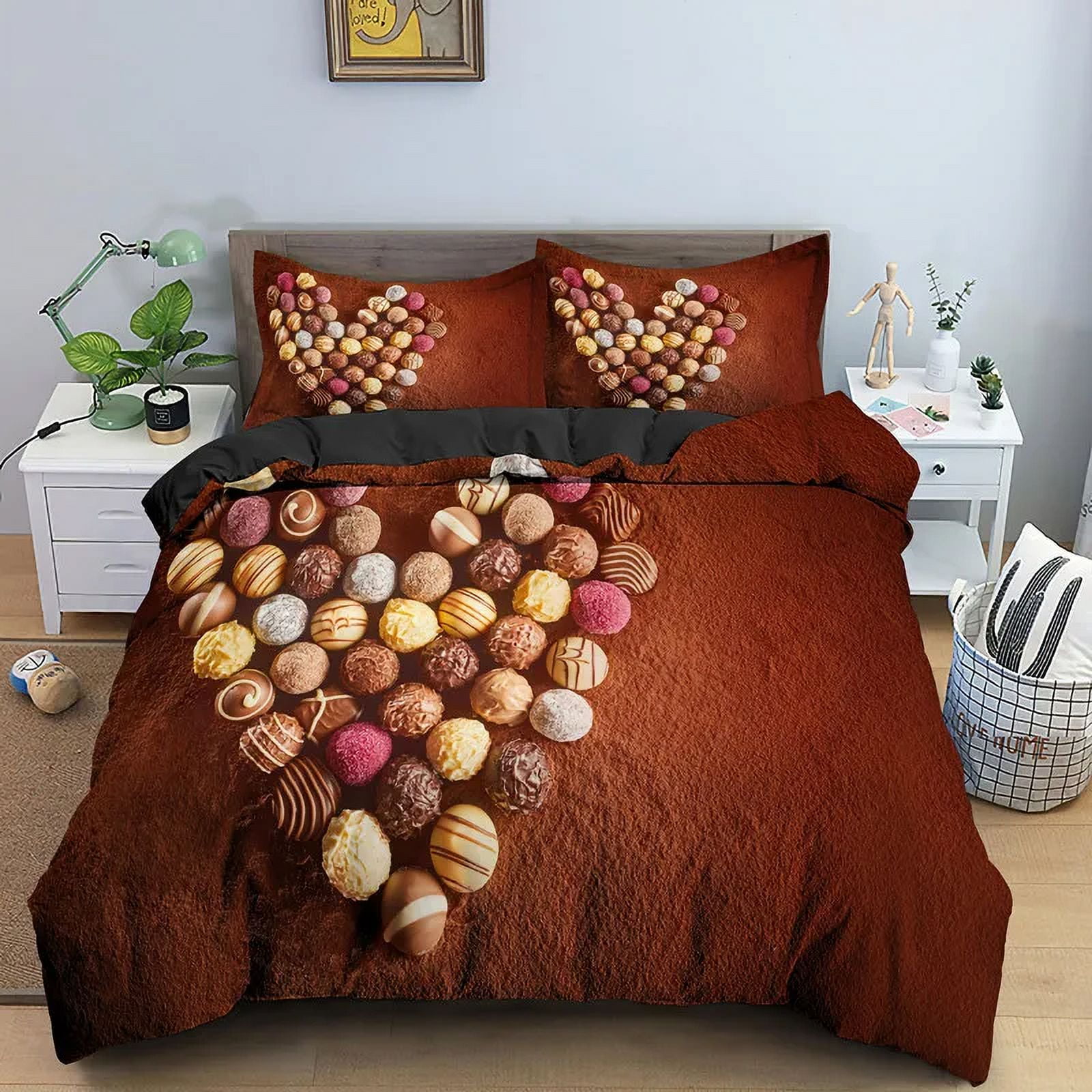 Chocolate Bedding Set Dessert Candy Duvet Cover Comforter Cover Sweet ...