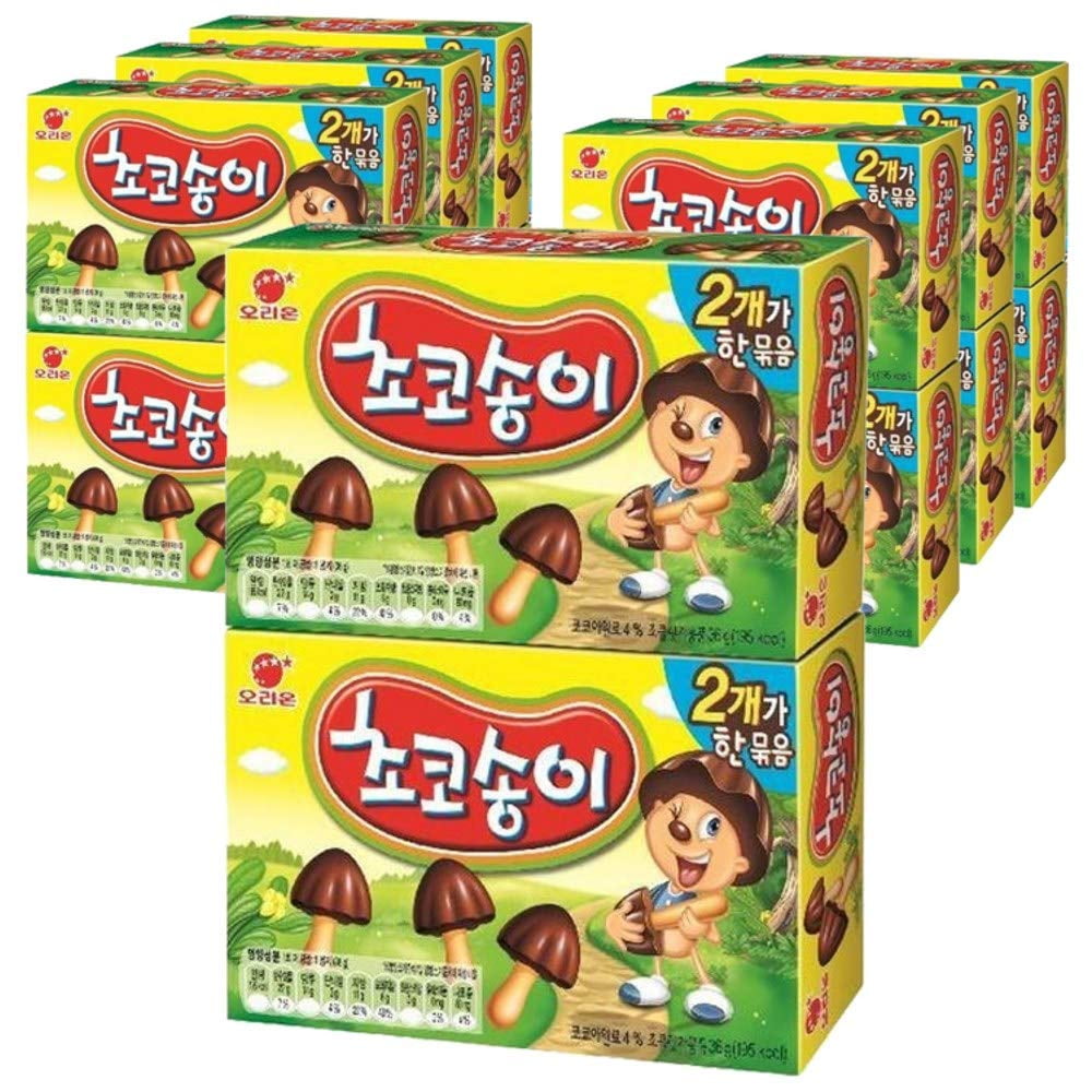 Chocolate Biscuit Tasha Mushroom | 36g | 14 Boxes, Korean Snack, Chocosongii, Snack for Kids ...