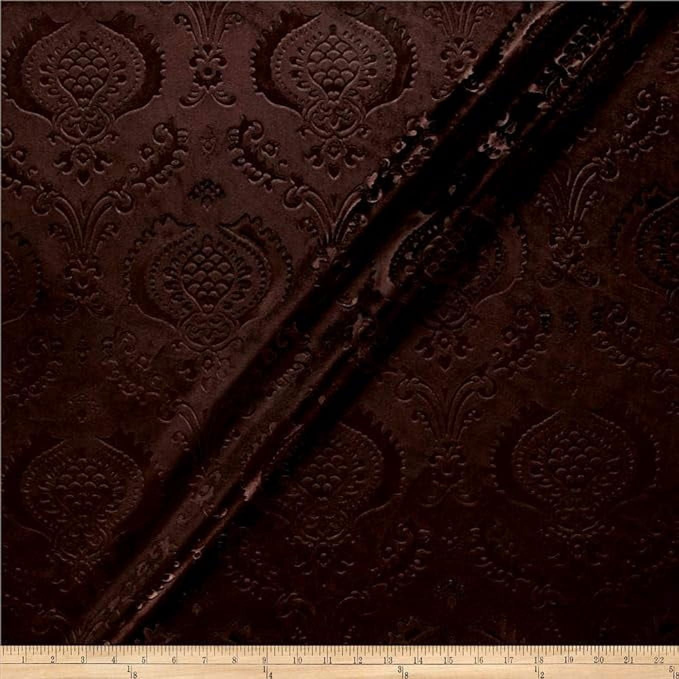 Chocolate Brocade Velvet Damask Fabric, Ideal Embossed Material for ...
